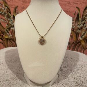 Nina Ricci | Jewelry | Nina Ricci Gold Plated Heart Crystals Pendant ...